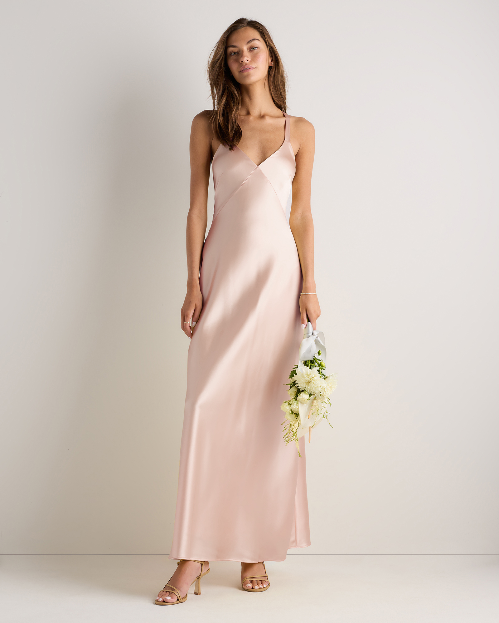 QUINCE Bianca Stretch Satin Maxi Dress